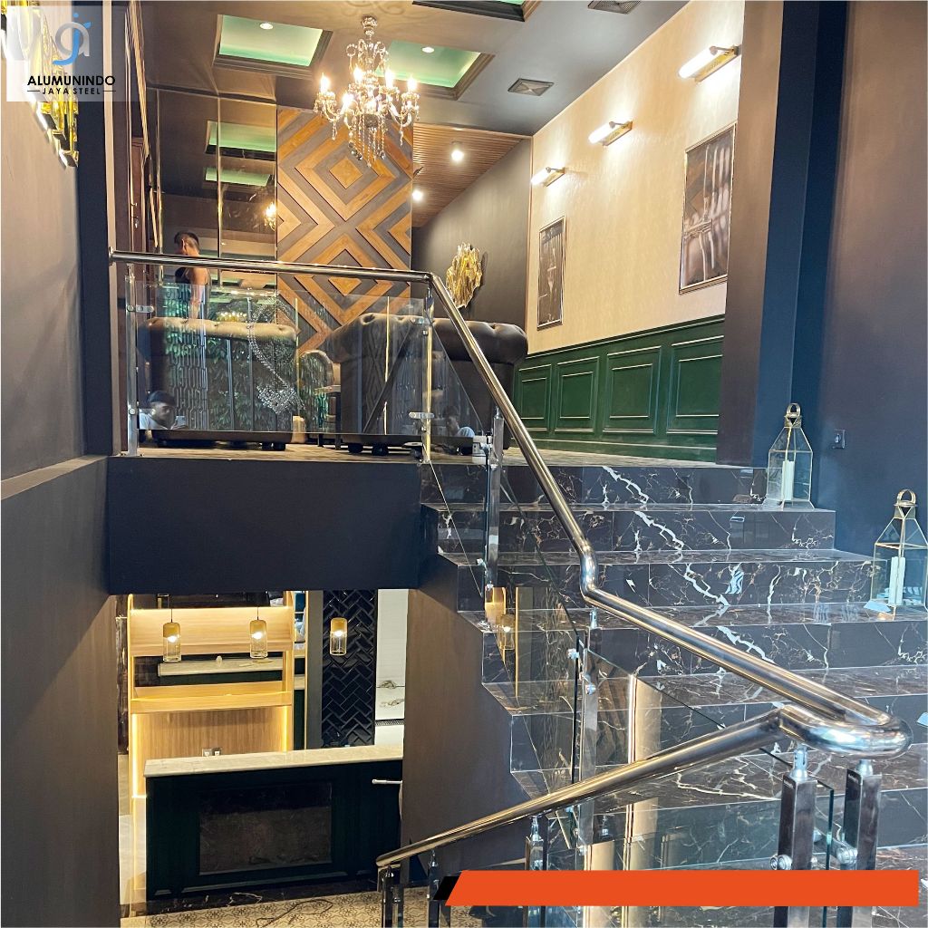 Jual Railing Tangga Full Stainless Handrailing Pipa sus 304 Kaca ...