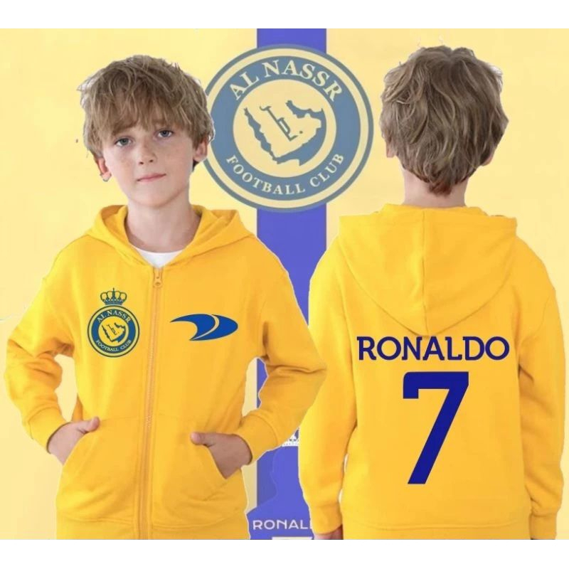 Jual Jaket Anak Laki Perempuan Hoodie Zipper Anak Al Nassr C.Ronaldo ...