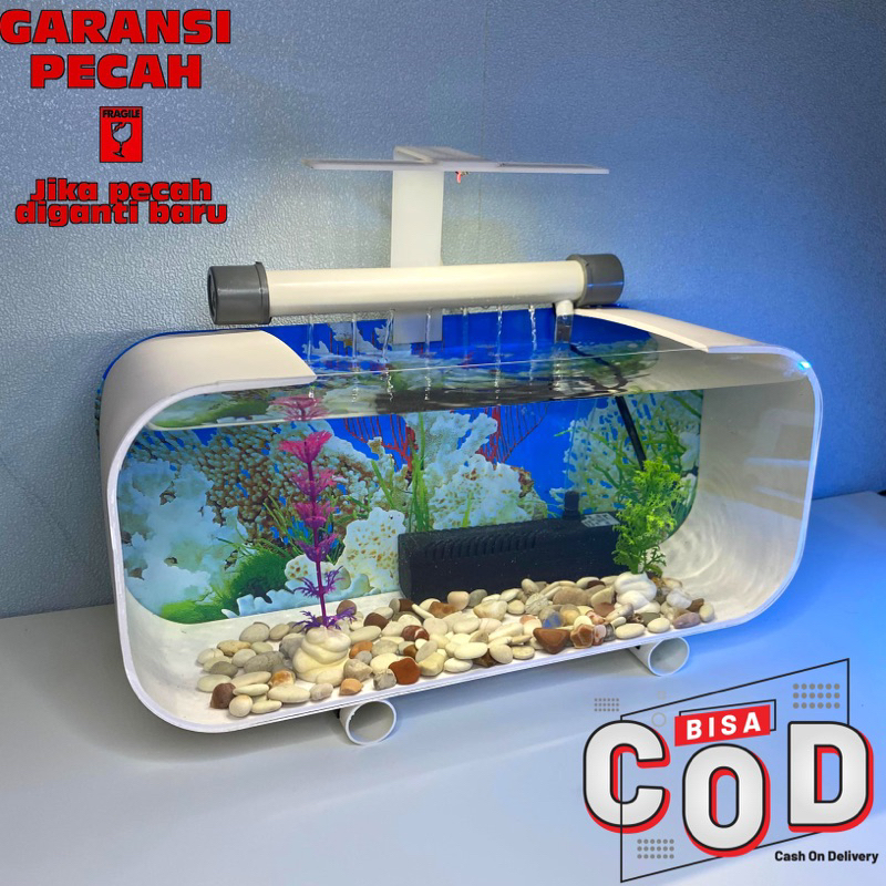 Jual 1 SET AKUARIUM MINI TRANSPARAN, AKUARIUM MINI HIASAN DEKORASI ...