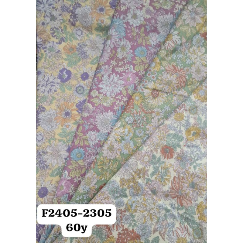 Jual KAIN METERAN KATUN JEPANG MOTIF BUNGA 4 WARNA TOKAI SENKO | Shopee ...