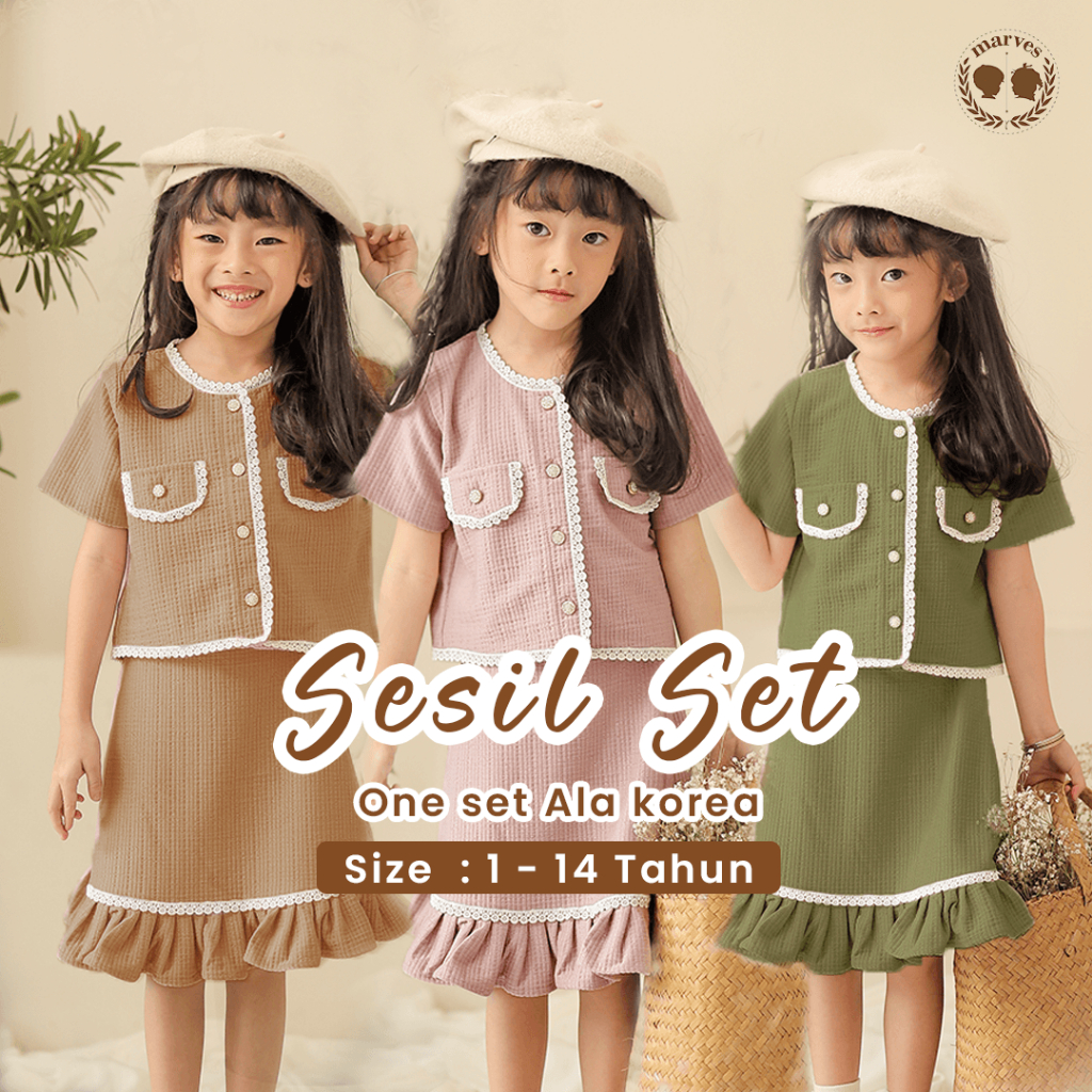 Jual MARVES Setelan Rok Baju Anak Perempuan Bahan Knit Korean Style ...