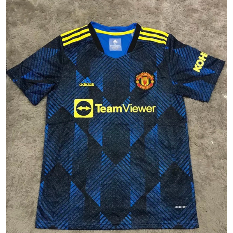 Jual Jersey mu third 2021-2022 import go thailand baju bola mu biru ...