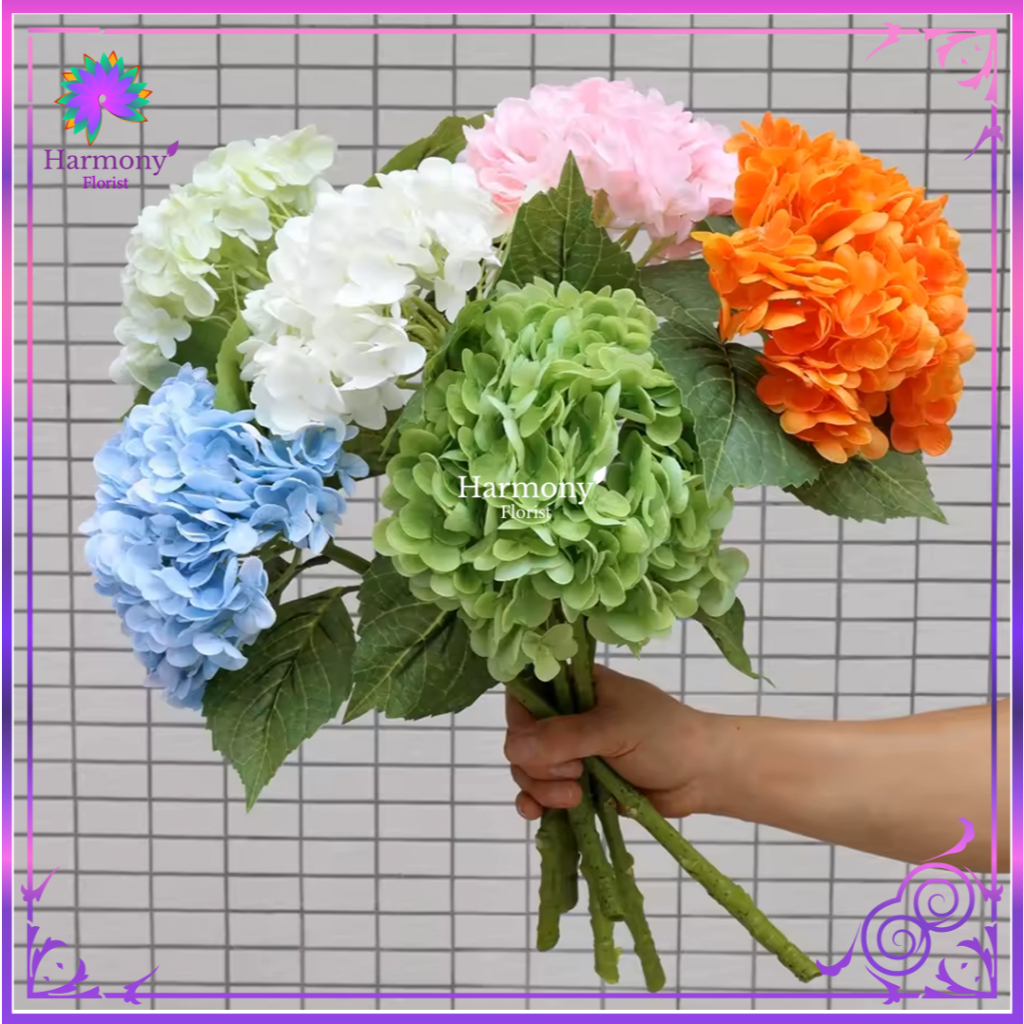 Jual Bunga Hydrangea Hortensia Artificial Imitasi Plastik Tanaman Hias ...
