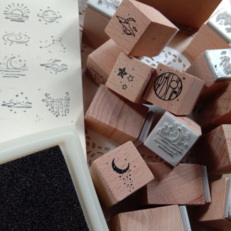 Jual khalishop - per pcs stempel kayu, wooden stamp, rubber stamp ...