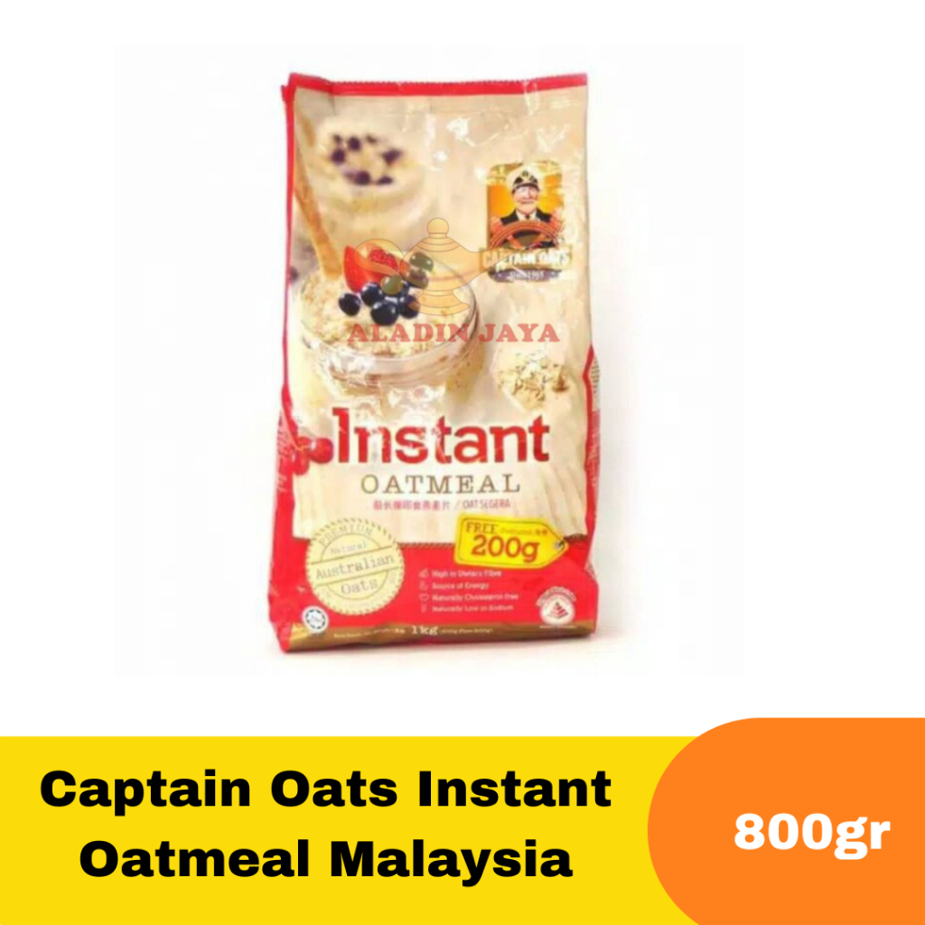 Jual Captain Oats Instant Oatmeal Malaysia 800g | Shopee Indonesia