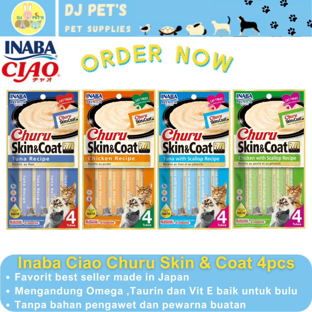 Jual Inaba Ciao Churu Skin & Coat Liquid 4 pcs cemilan kucing liquid | Shopee Indonesia