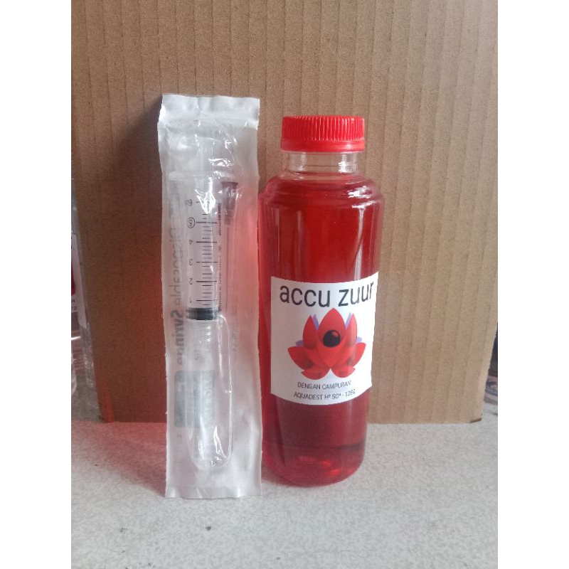 Jual Air aki merah (250ML accu zuur merah dan suntikan+jarum) | Shopee ...