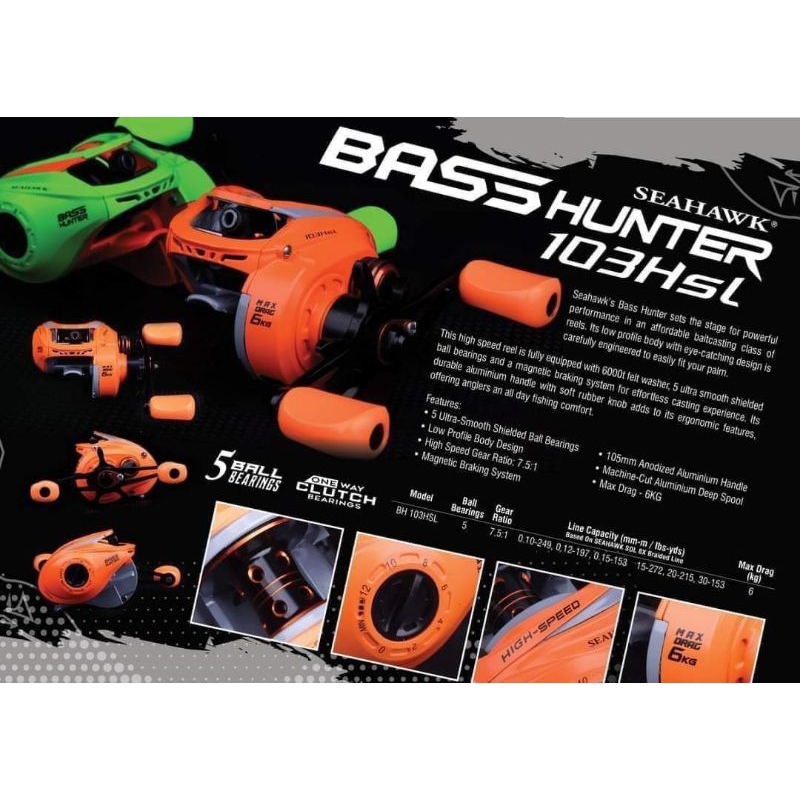 Jual REEL BC SEAHAWK BASS HUNTER BASS LX HUNTER 103HSL | Shopee Indonesia