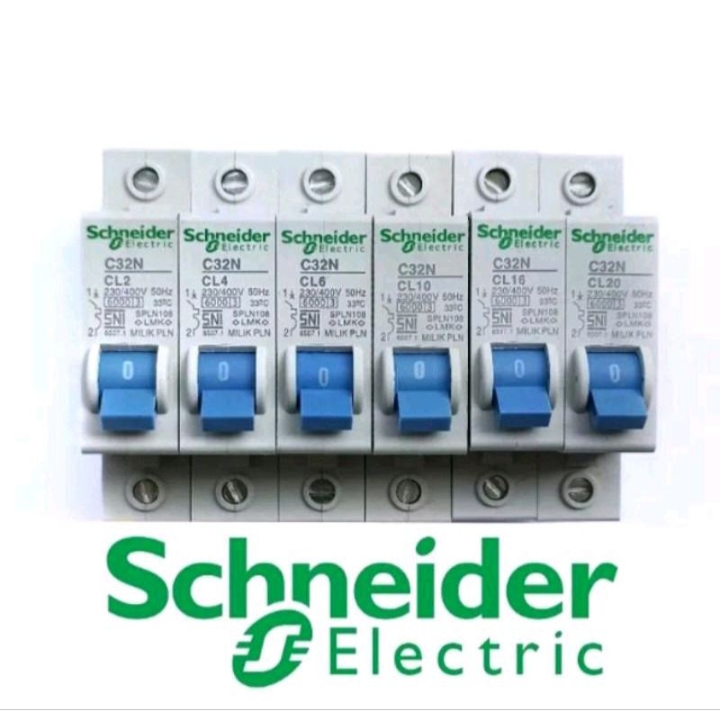 Jual MCB Schneider 1P Saklar Biru Standard PLN sudah ber SNI Barang ...