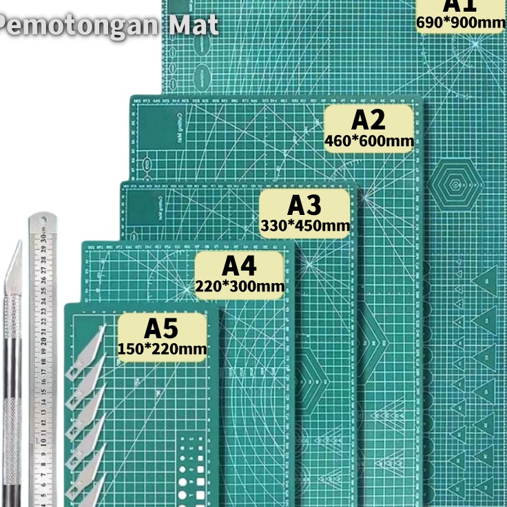 Jual Harga Promo A1A2A3A4 ukuran Alas potong kertas cutting mat ketebalan 3lapisan 5 lapisan pvc ...