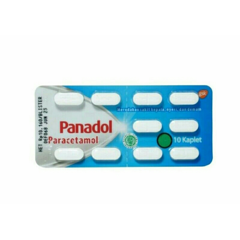 Jual Panadol biru Tablet Paracetamol Pereda Nyeri Demam Pusing Strip ...