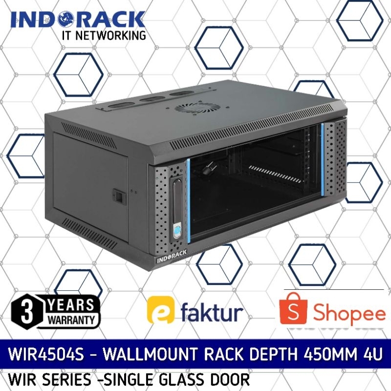 Jual WIR4504S / WIP4504S - Wallmount Rack INDORACK 4U Depth 450mm ...