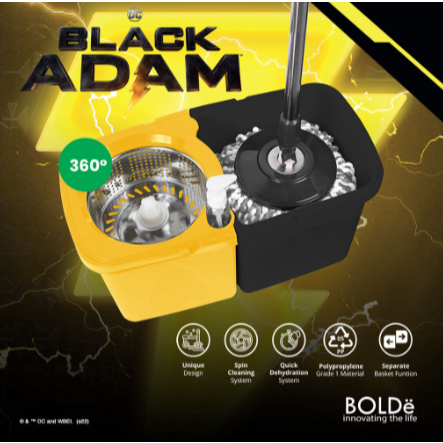 Jual BOLDe Super Mop Black Adam Alat Pel Lantai Praktis Ember Air ...