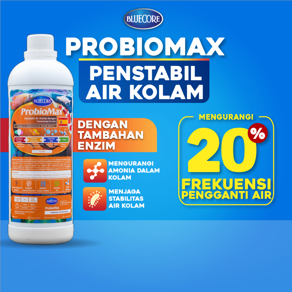Jual BlueCore ProbioMax Probiotik Bacteria Starter Kolam Ikan penstabil air dengan tambahan ...