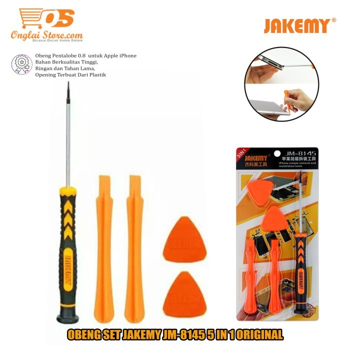 Jual OBENG SET JAKEMY JM-8145 5 IN 1 ORIGINAL | Shopee Indonesia