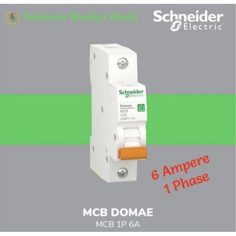 Jual MCB 6 Ampere 1 Phase Domae 6kA Schneider Original Merlin Gerin | Shopee Indonesia