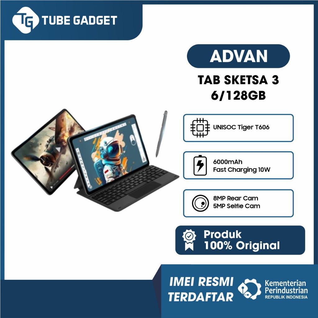Jual Advan Tablet Sketsa 3 6+128GB Grey Full Set Garansi Resmi | Shopee ...