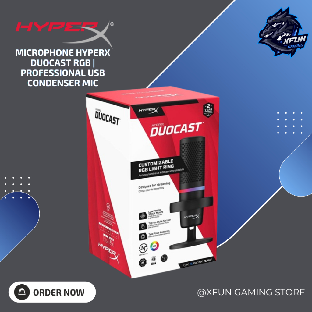 Jual Microphone HyperX DuoCast RGB | Professional USB Condenser Mic | Shopee Indonesia