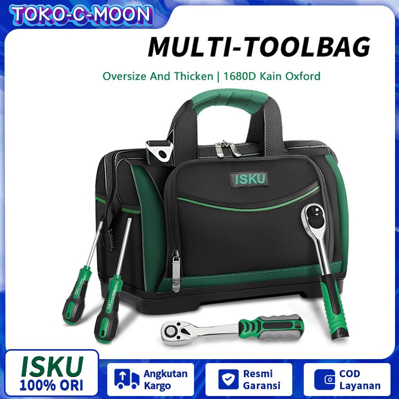 Jual ISKU Tool Bag Besar Tas Perkakas 15 17 20 inch 1680D Kain Oxford ...