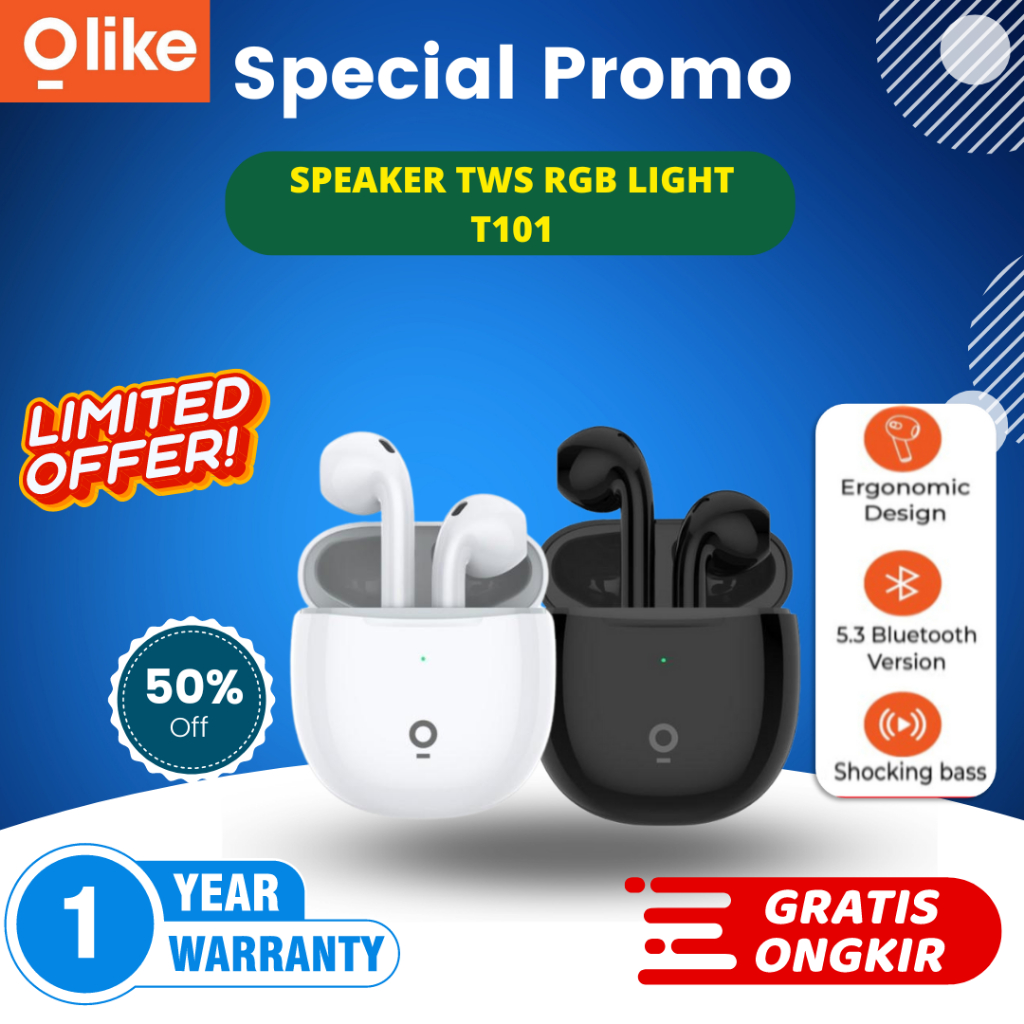 Jual OLIKE T101 TWS Headset Bluetooth 5.3 Earphone True Wireless Deep ...