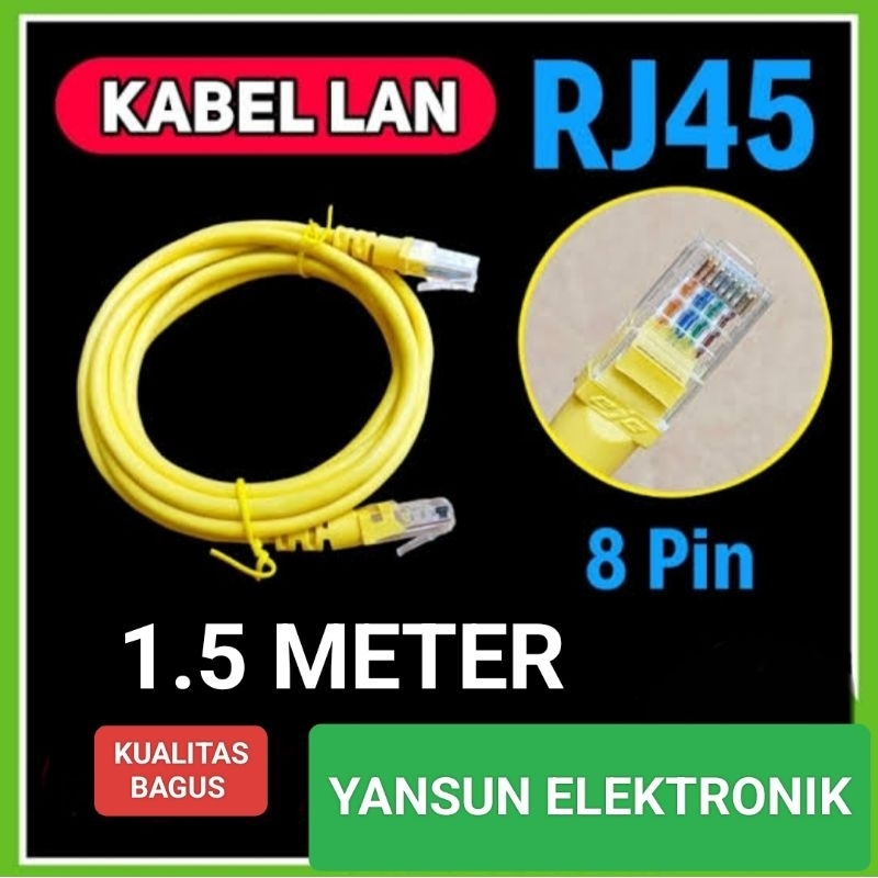 Jual Kabel LAN UTP Ethernet RJ45 1,5Meter Original Pabrikan | Shopee ...