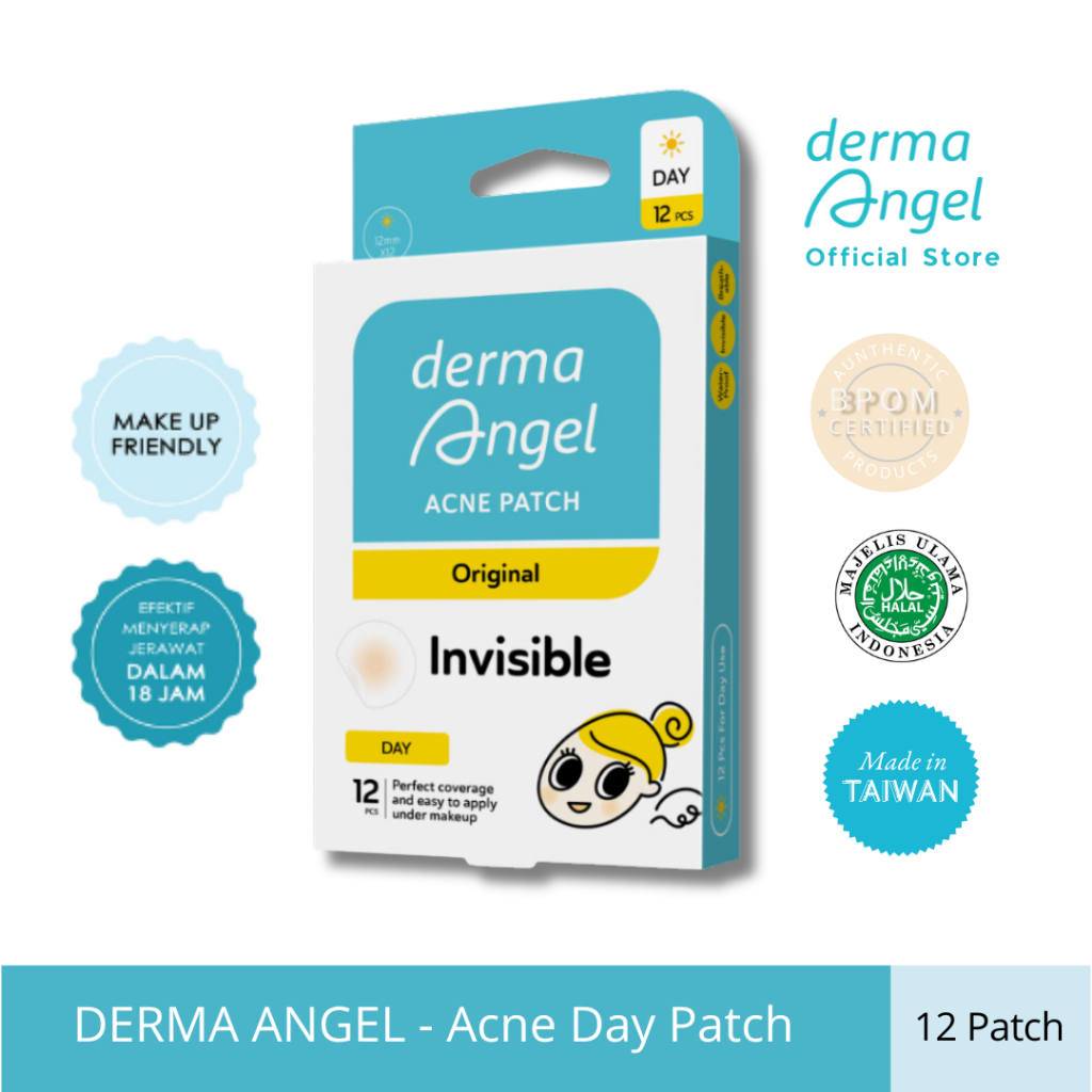Jual Derma Angel Acne Patch Day: Isi 12 Patch | Plester Jerawat ...