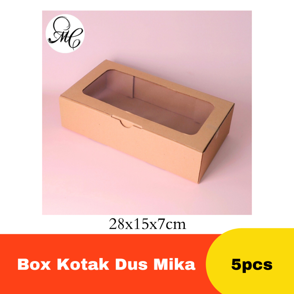Jual Box Kotak Dus Mika 28x15x7 isi 5 | Shopee Indonesia