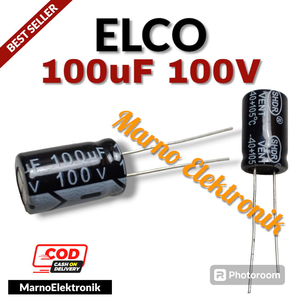 Jual CAPASITOR ELCO 100UF 100V KAPASITOR ELKO 100 UF 100 V ORIGINAL ORI | Shopee Indonesia