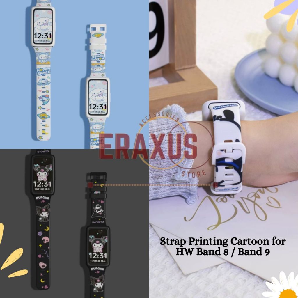 Jual Eraxus Strap Huawei Band 10 Band 9 8 Print Motif Karakter Tali Pengganti Huawei Band 8 9 10 ...