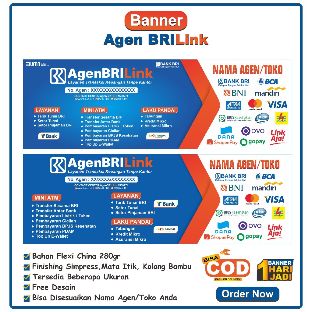 Jual Banner BRILink Banner Agen BRILink | Shopee Indonesia