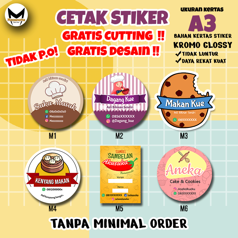 Jual GRATIS DESAIN dan TANPA MIN ORDER Cetak dan Cutting Stiker Custom ...