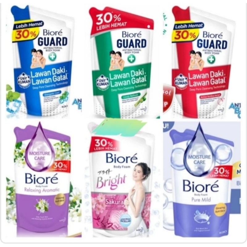 Jual Biore body foam pure mild 400ml // Biore body foam relaxing ...