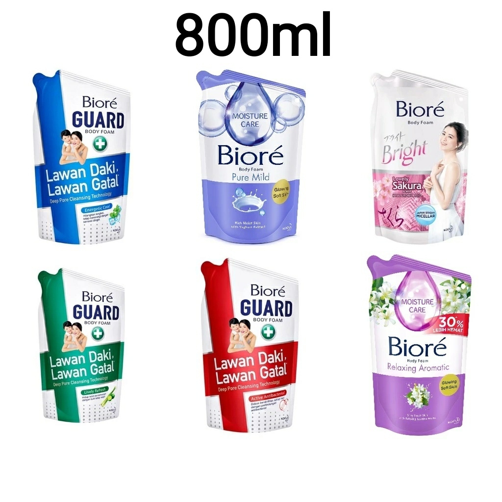 Jual Biore All Varian - Guard Lively Refresh 800ml Pouch - Bright Lovely Sakura Scent Body Foam ...