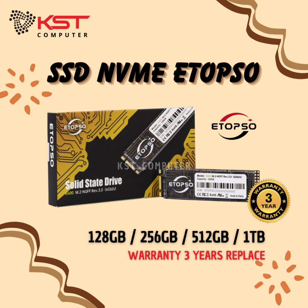 Jual SSD Etopso NVME 128GB/256GB/512GB/1TB Garansi 3 Tahun Replacem ...
