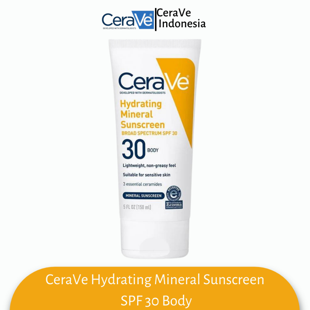 Jual CeraVe Hydrating Mineral Sunscreen Broad Spectrum SPF 30 Body Lotion | Shopee Indonesia