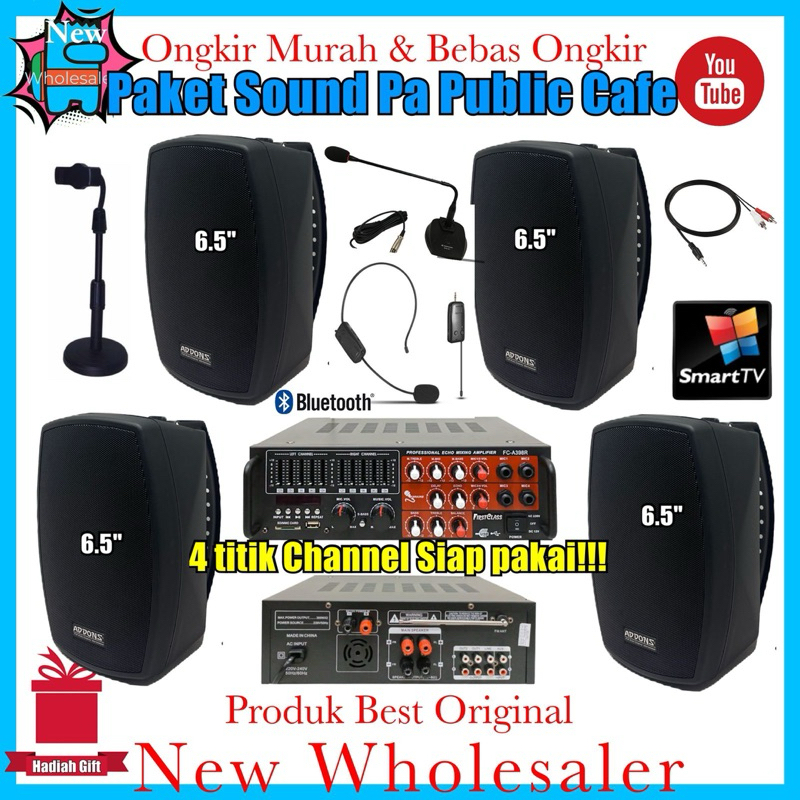 Jual Paket Sound system Musik Cafe Ruangan Addons 6.5 inch 4 titik ...