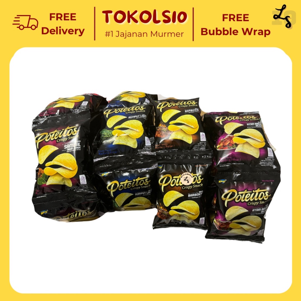 Jual Poteitos Crispy Snack Keripik Kentang 1 Renceng Isi 10 pcs @12gr ...