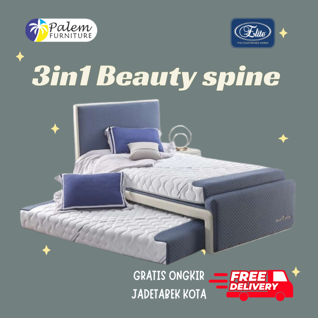 Jual Elite Beauty Spine 3 in 1 Sorong Kasur Springbed Fullset | Shopee Indonesia