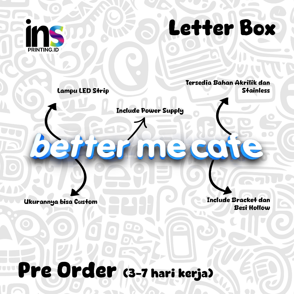 Jual Letter Box Huruf Timbul Free Bracket Free Design | Shopee Indonesia