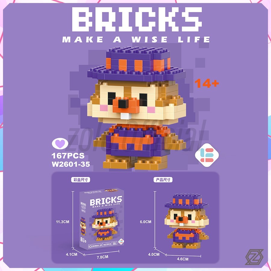 Jual [zolo] Nano Block Mainan Balok Susun DIY 3D Puzzle Model Karakter ...