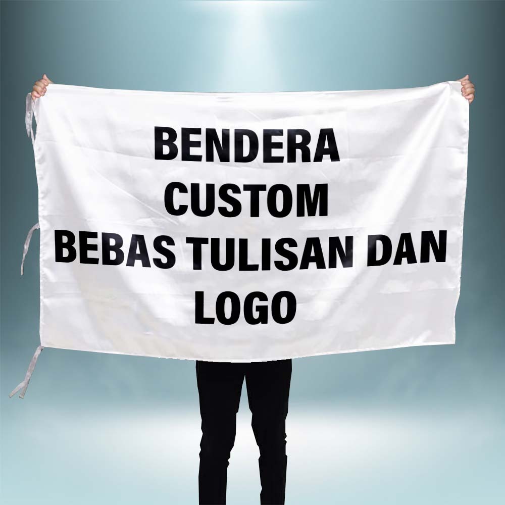 Jual Cetak Bendera Custom 2 sisi Bolak balik, logo desain sendiri ...