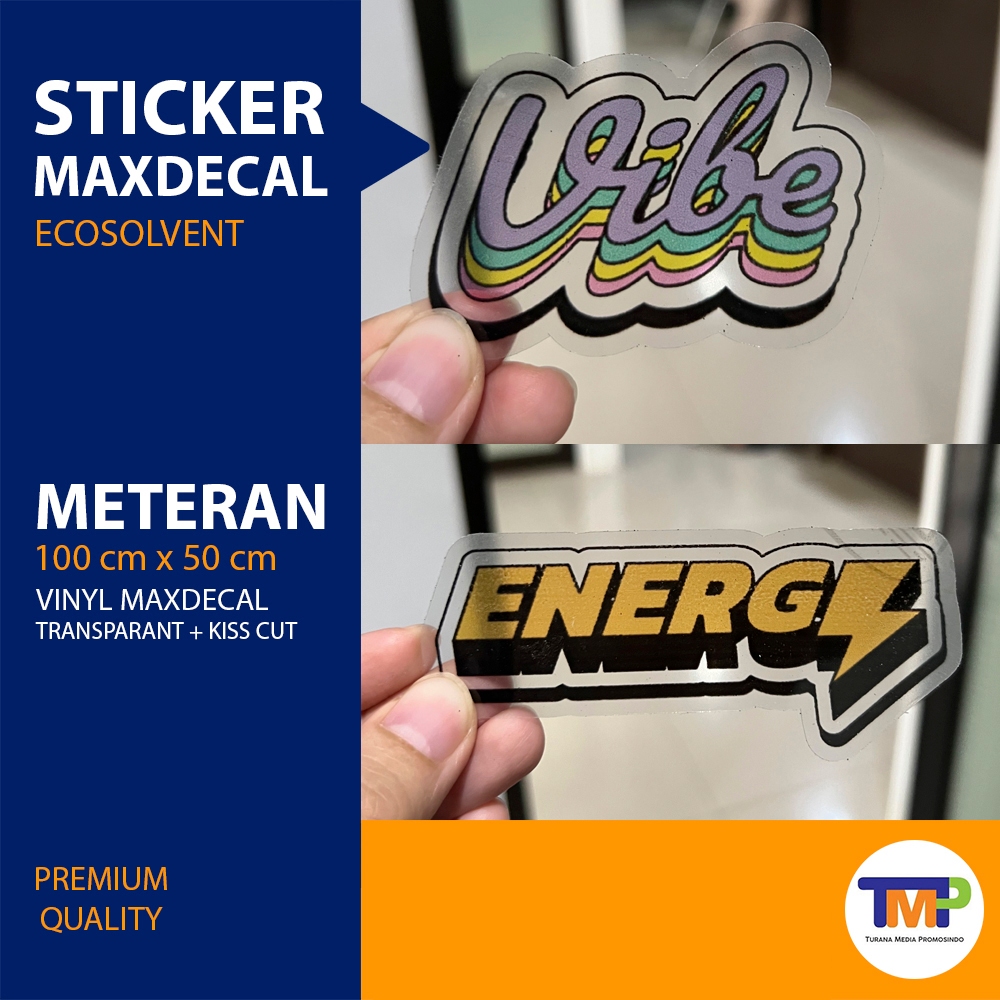 Jual Cetak Sticker / Stiker Vinyl Maxdecal Transparan Ecosolvent murah ...