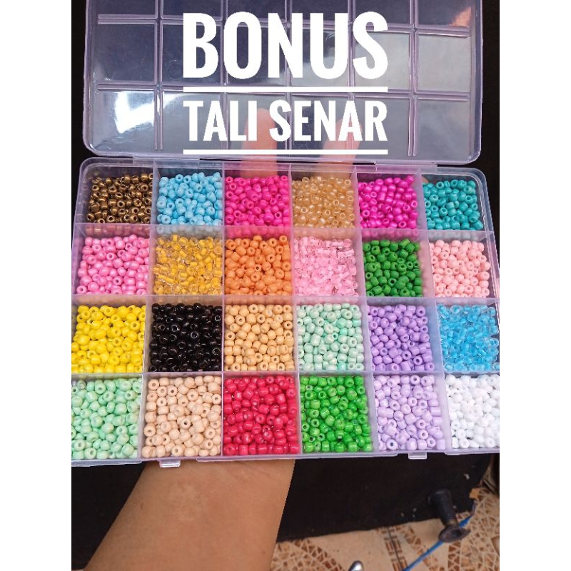 Jual MERONCE MANIK 24 SEKAT Ukuran Besar Manik PAsir Pul Mix Set Kotak ...