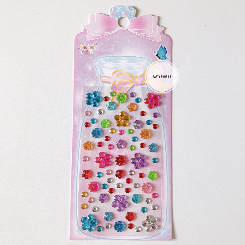 Jual STICKER JEWEL 3D DIAMOND / STICKER MANIK BENTUK LOVE-BINTANG-BULAT ...