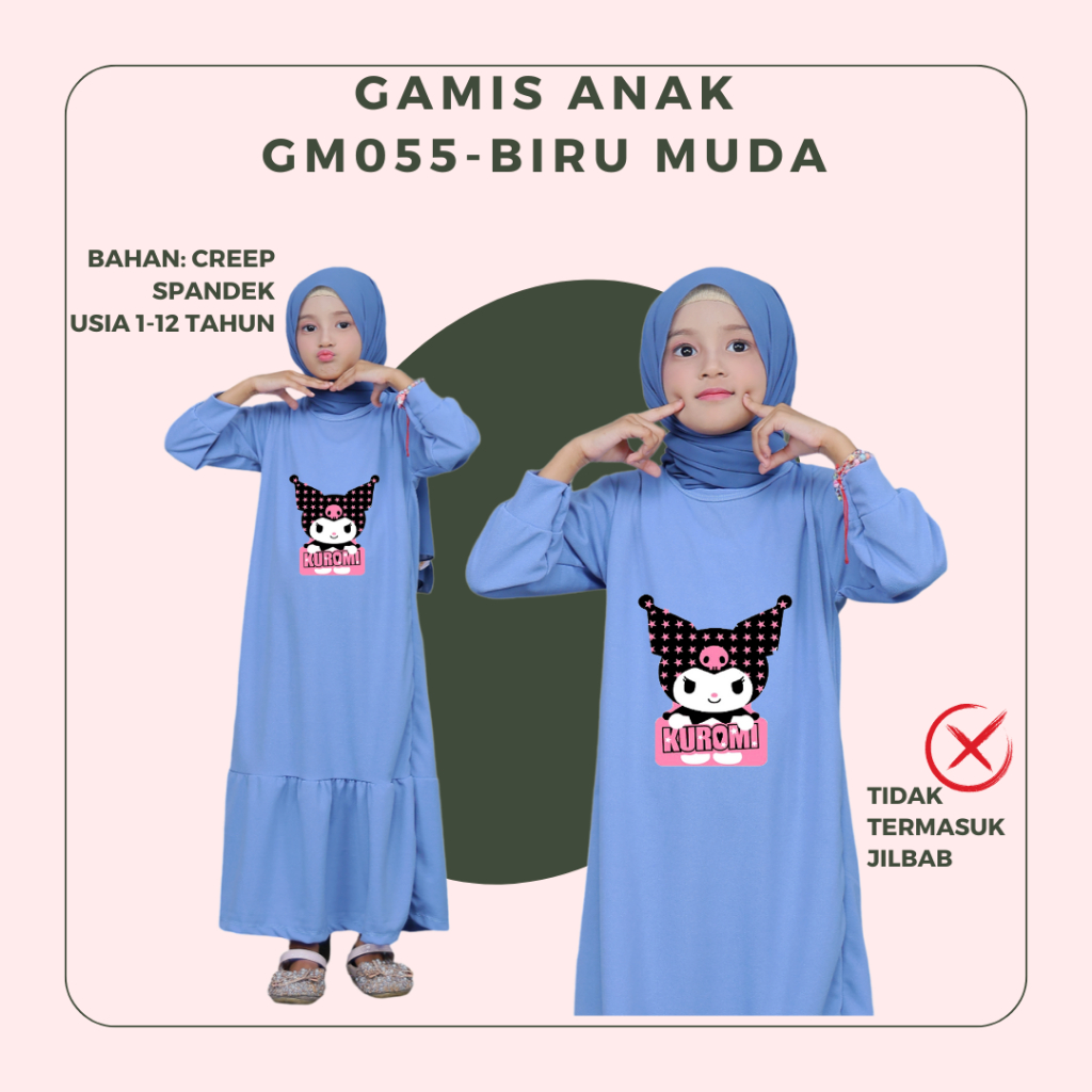 Jual COANDCOW GM055 - Baju Gamis Sablon Gambar Kuromi Sanrioo Saanrio ...