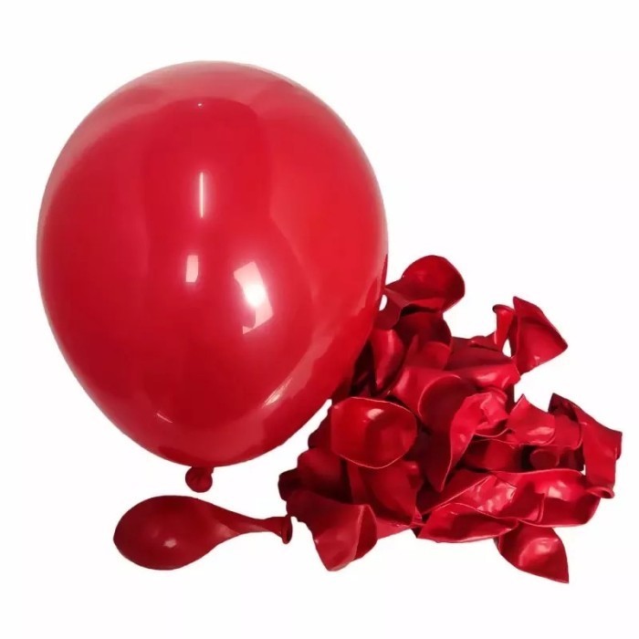 Jual Balon Latex Doff Merah Putih / Balon Merah Putih Per Pack 12 Inch ...