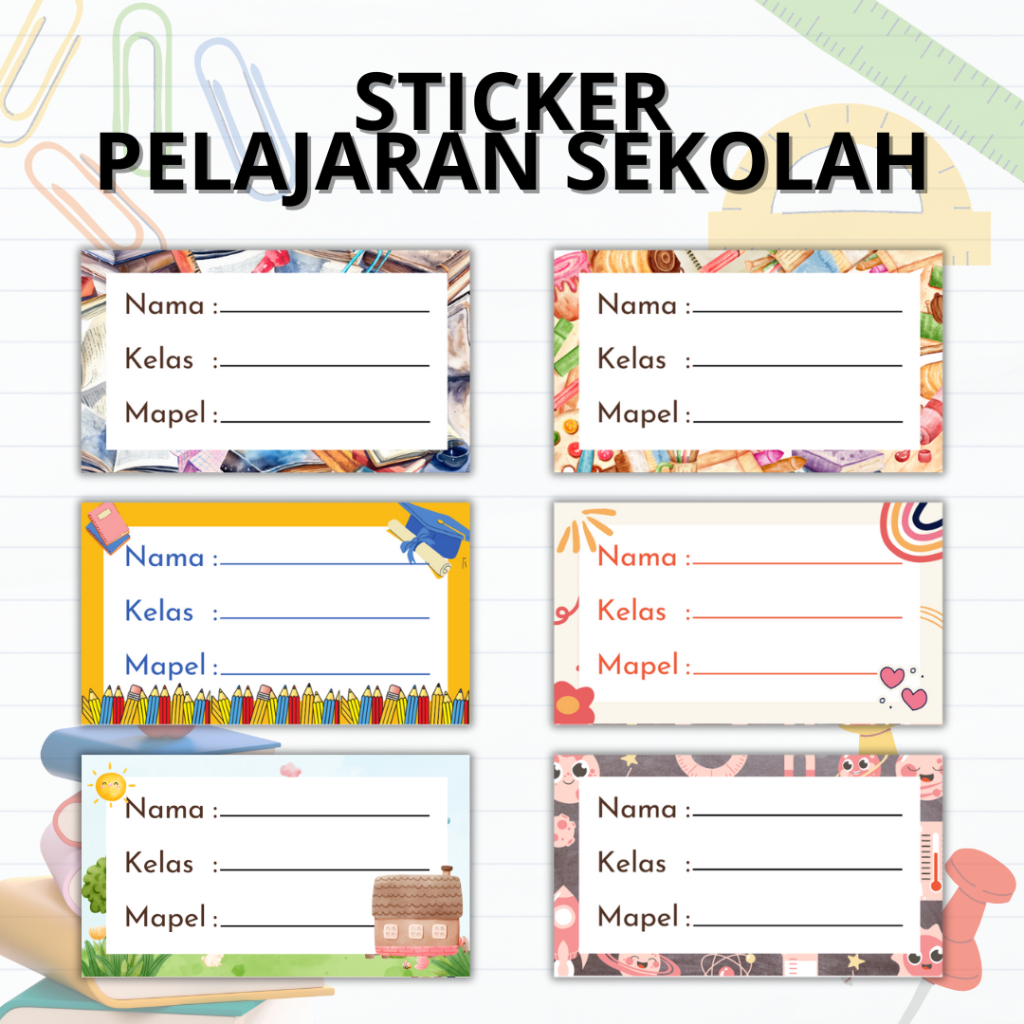 Jual Stiker Mata Pelajaran Sekolah SD SMP SMA Label Buku Pelajaran ...