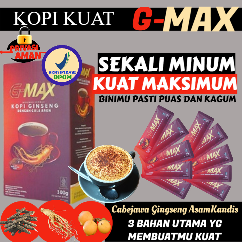Jual Kopi Stamina Pria Terbaik - G - MAX Original/Kopi Gingseng BPOM ...