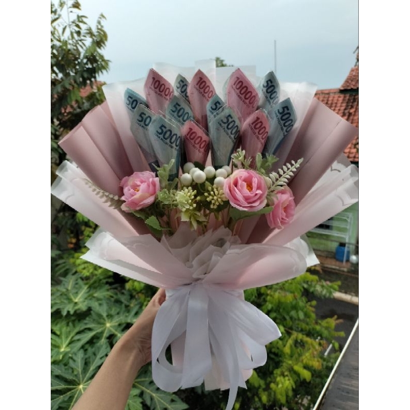 Jual BUCKET UANG DENGAN BUNGA (HARGA SUDAH TERMASUK PACKING KARDUS ...