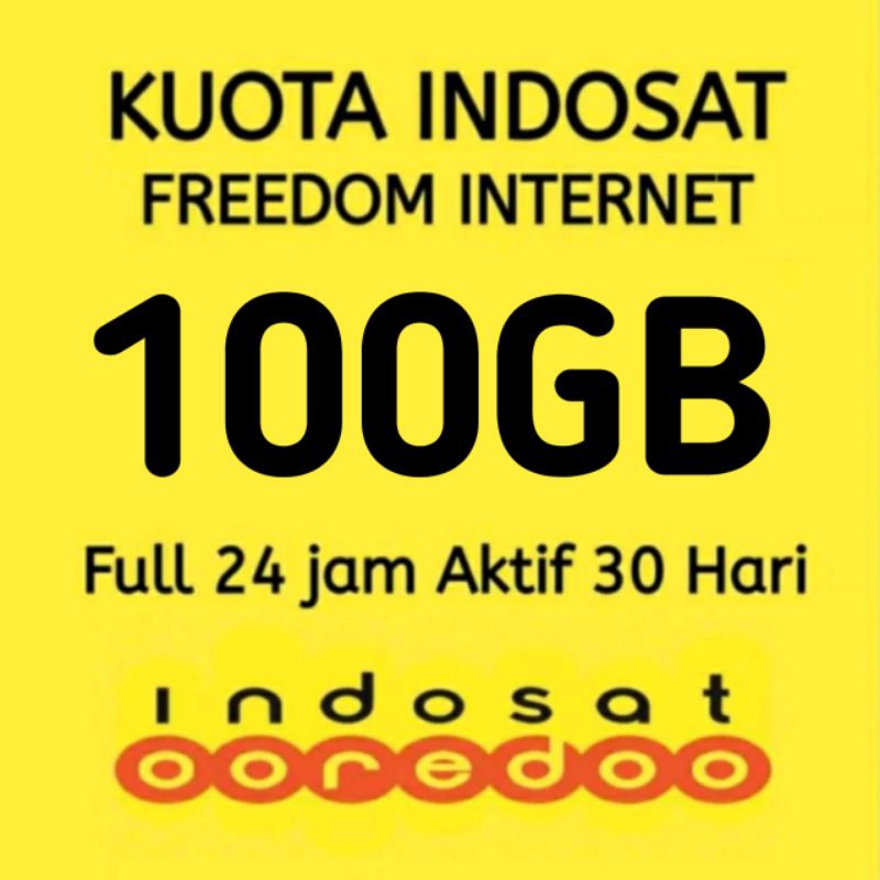 Jual PAKET DATA INDOSAT 100GB FULL 24 JAM | Shopee Indonesia